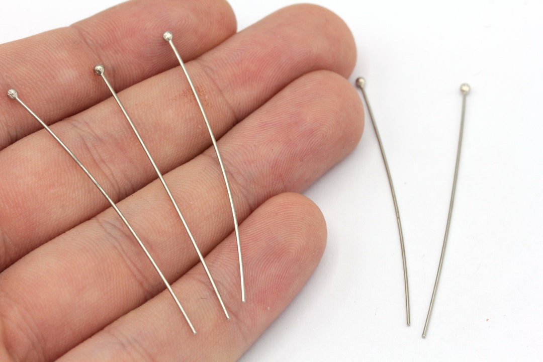 100 Pcs 23 Ga 50mm Silver Ball Head Pin, Silver Ball Head Pin, Head ...