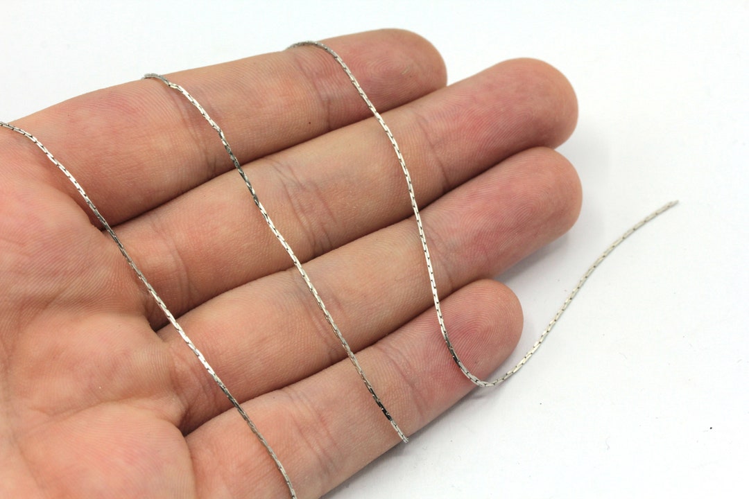 0.7mm Rhodium Tiny Snake Chain, Rhodium Cable Chain, Dainty Chain ...