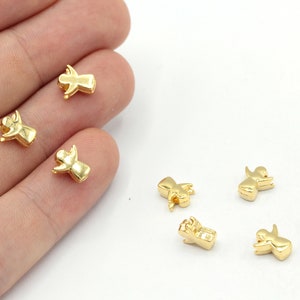 7x8mm 24k Shiny Gold Plated Angel Beads, Mini Angel Charm, Angel Spacer ...