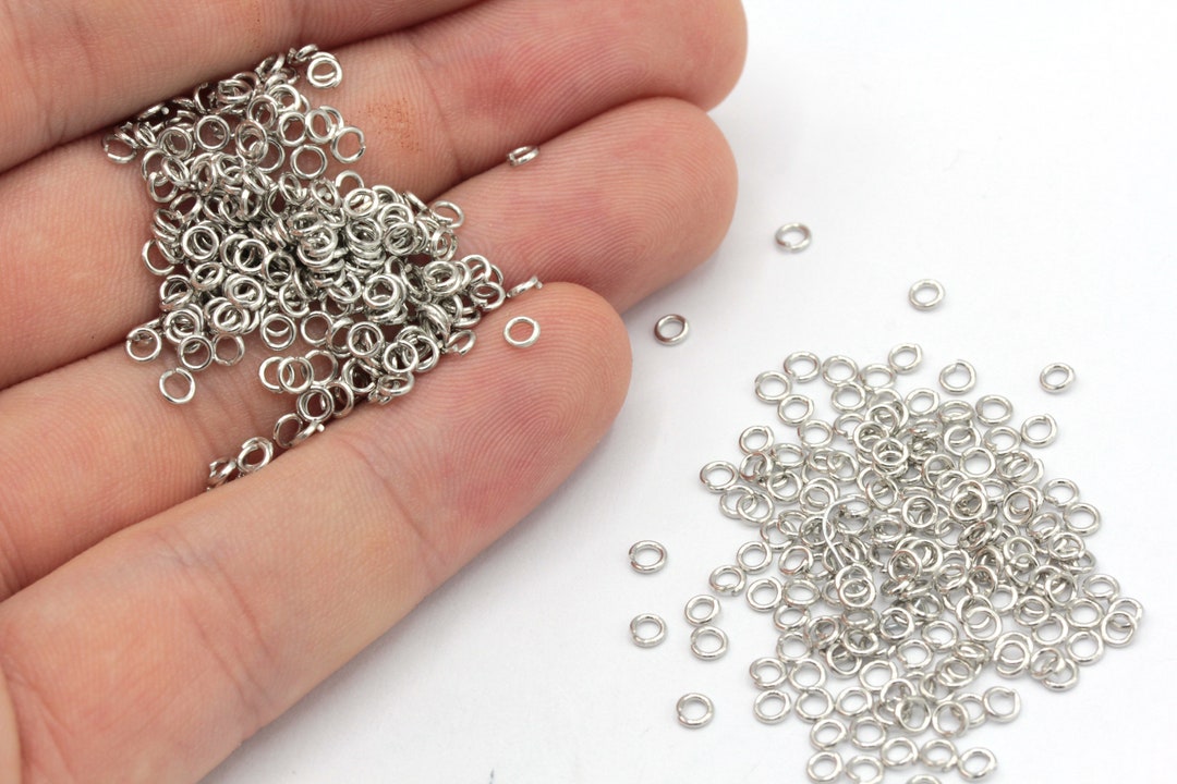23 Ga 3mm Rhodium Jump Ring, Open Jump Ring, Rhodium Connector, Bulk Jump Ring, Tiny Jump Ring ...