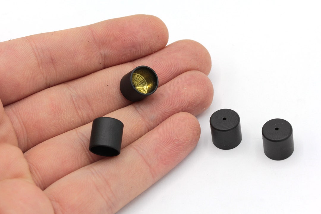 9x11mm Black End Caps, Hole Inner Size 8.5mm, Solid Black End Caps ...