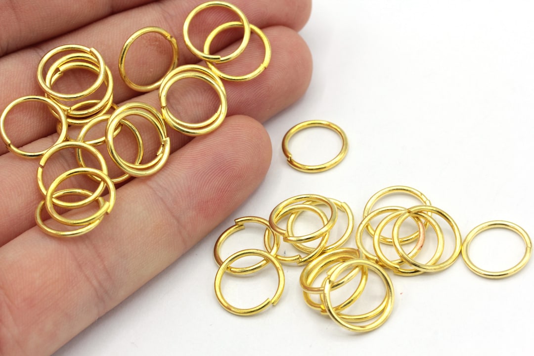 100 Pcs 1.2x12mm Brass Jump Ring, Open Jump Ring, Brass Connector, Bulk ...