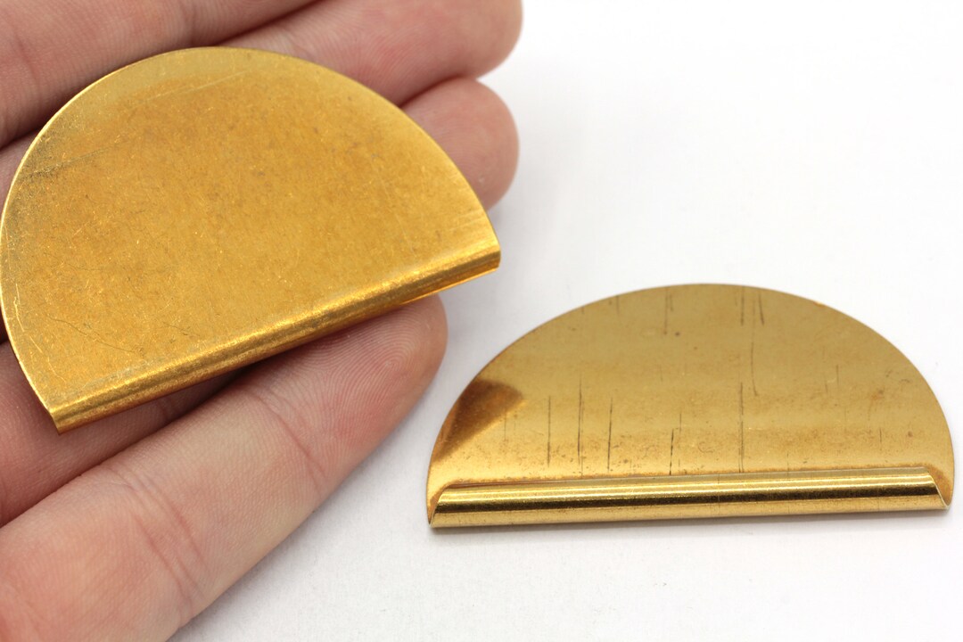 32x52mm Brass Semi Circle Charm, Semi Circle Connector Charm, Half Moon ...