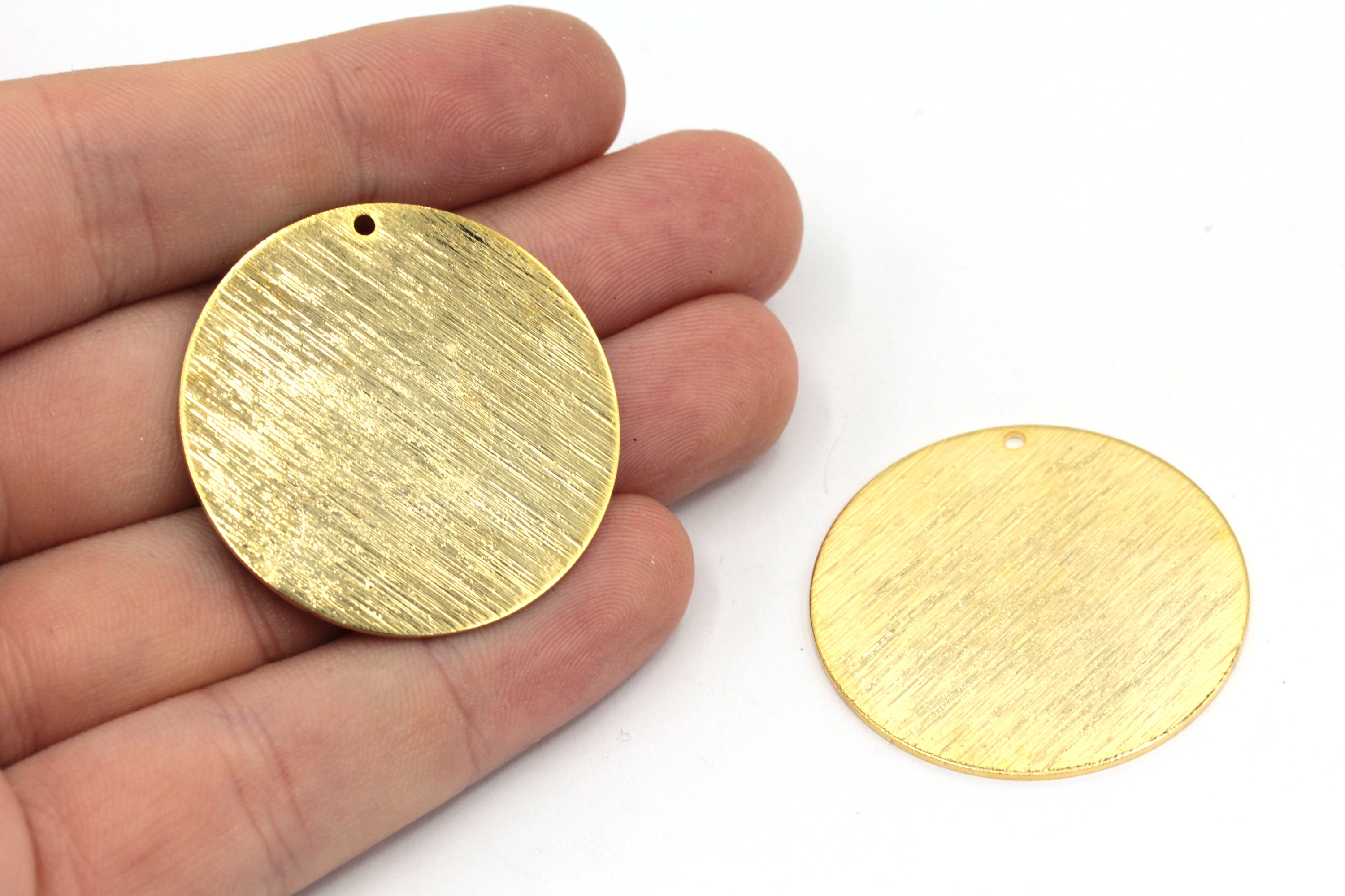 40mm 24k Shiny Gold Plated Large Round Charm Gold Disc Charm - Etsy