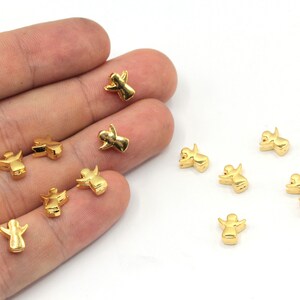 7x8mm 24k Shiny Gold Plated Angel Beads Mini Angel Charm - Etsy