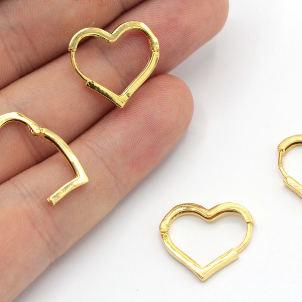 Heart Huggie Earrings - Etsy