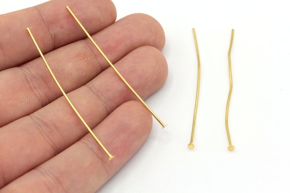 100 Pcs 23 Ga 50mm Brass Flat Head Pin Gold Tone Flat Head - Etsy
