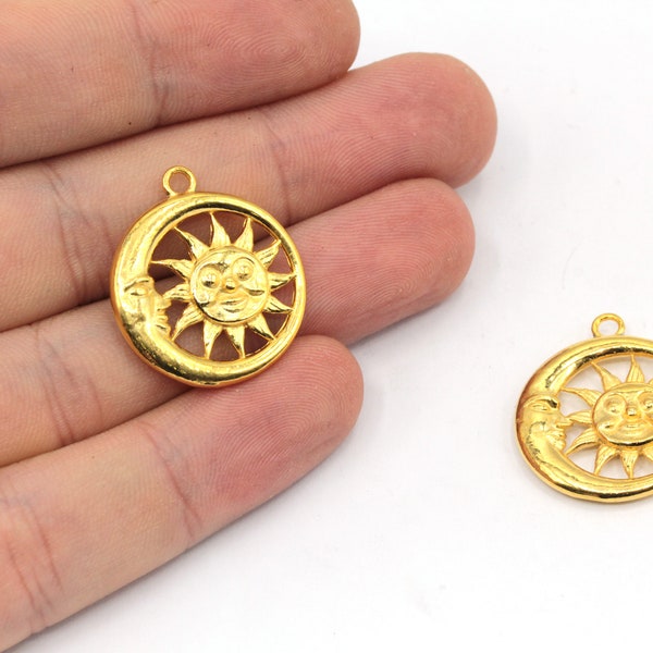 Sun and Moon Charm - Etsy
