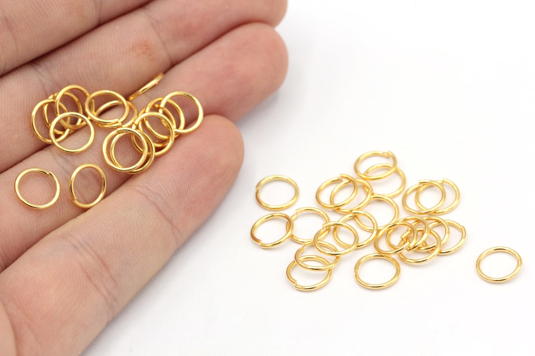 20 Ga 8mm 24k Shiny Gold Plated Jump Ring, Open Jump Ring, Gold ...