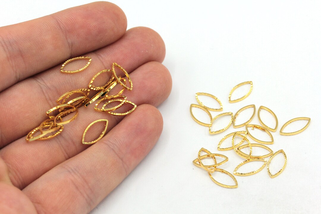 6x12mm 24k Shiny Gold Plated Oval Link, Gold Connector, Gold Oval ...