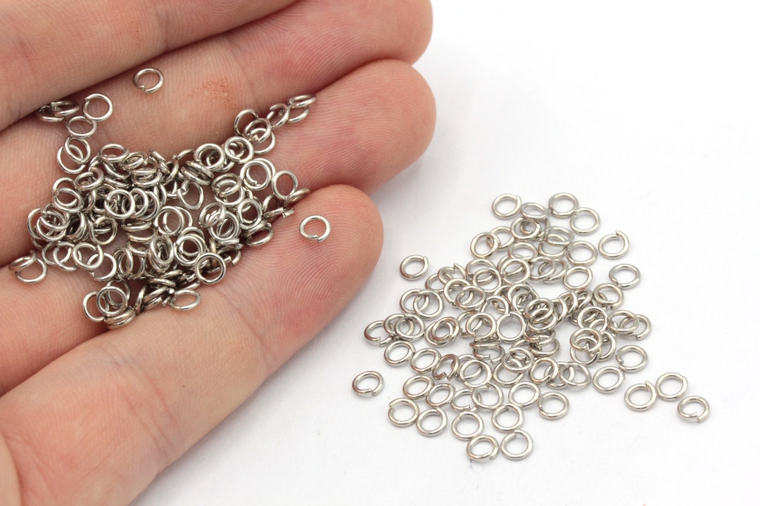 21 Ga 4mm Rhodium Jump Ring, Open Jump Ring, Rhodium Connector, Bulk ...