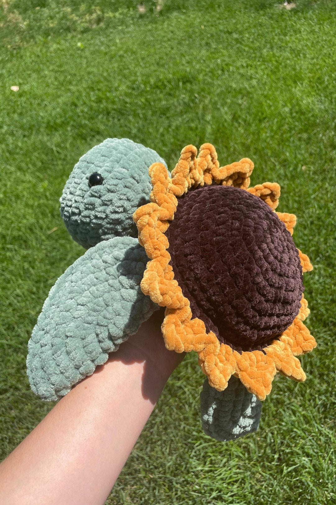 Sunflower Turtle Plushie: Crochet Amigurumi Stuffed Animal - Etsy