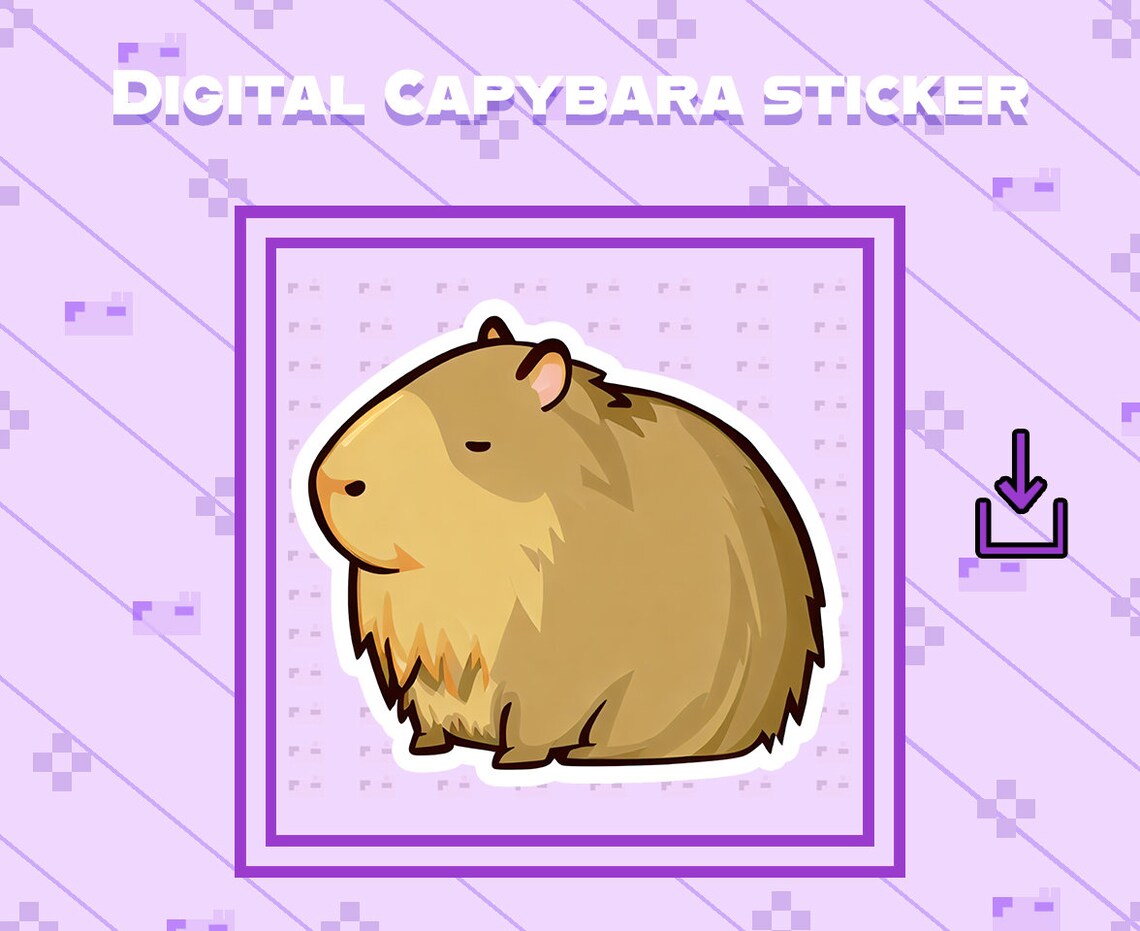Digital Capybara Stickers, Cute, Printable, PNG - Etsy