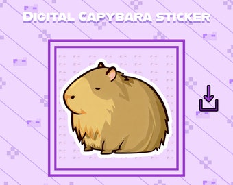 Capybara Digital Stickers Cute Digital Planner Stickers PNG Pre-cropped ...