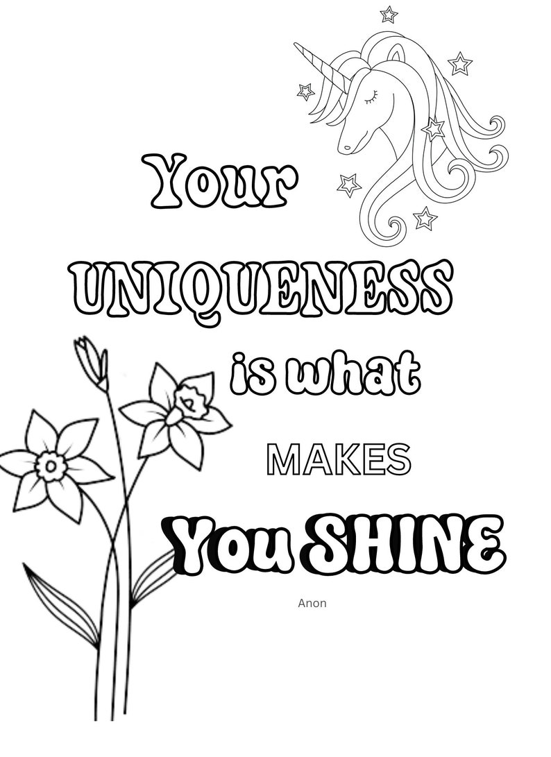 Motivational Quotes Coloring for Kids - Etsy