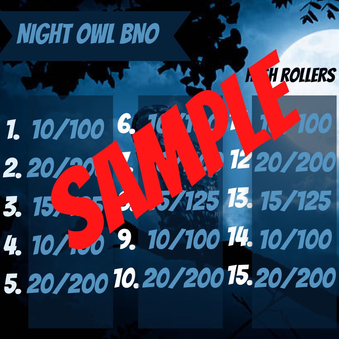 Bingo Boards (high Rollers) - Etsy