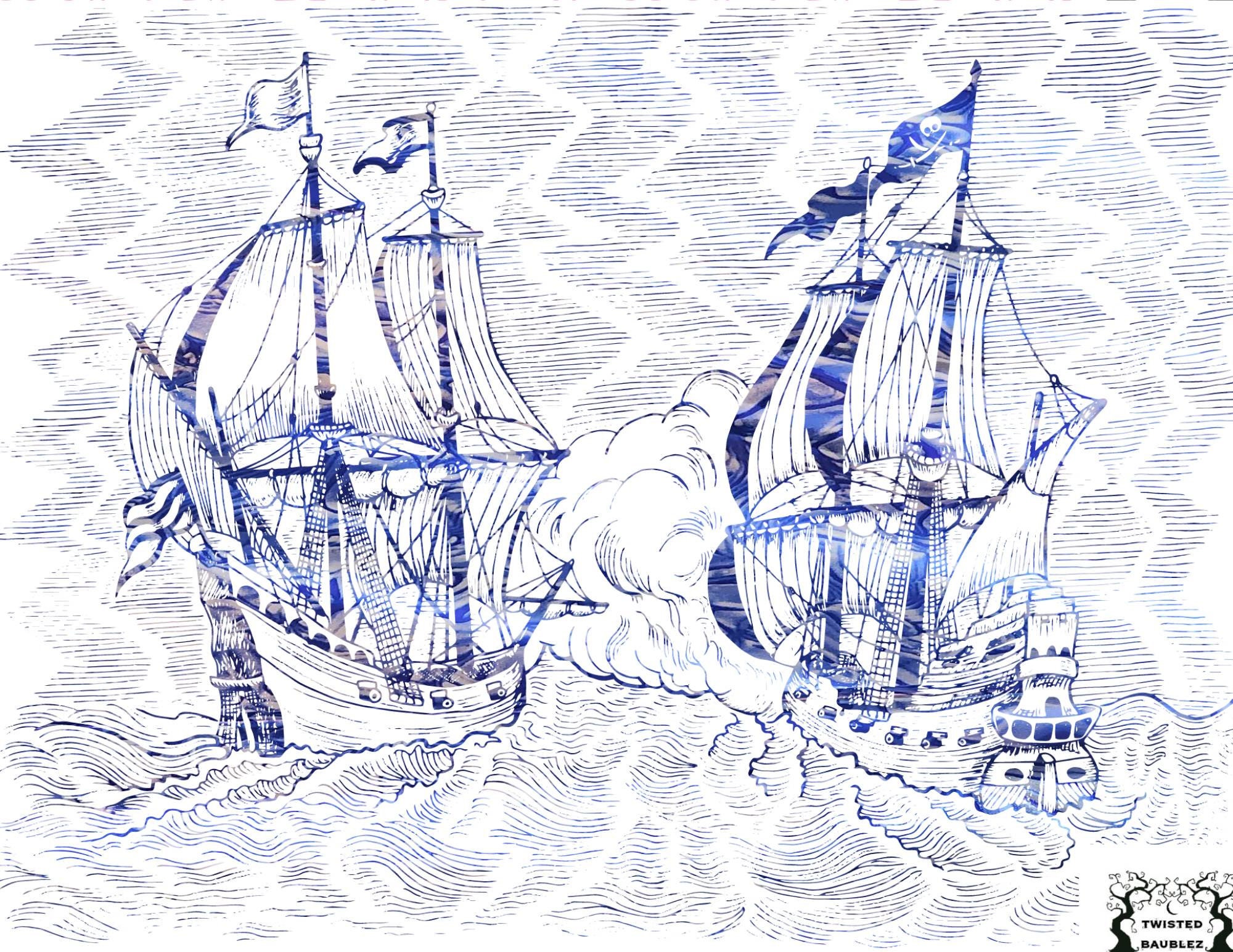 Foil Waterslide - Pirate Ship Ocean Design - Patterns/wraps - Physical ...
