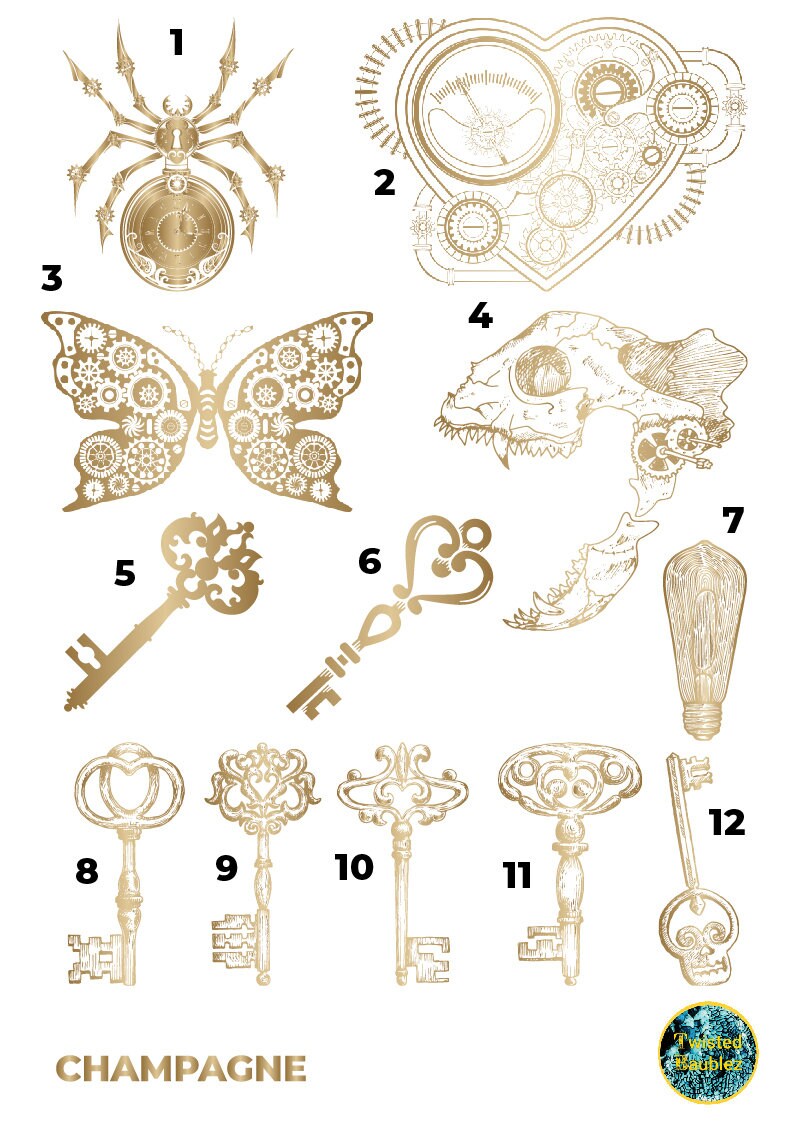 Foil Waterslide Decal Steampunk 2 Steampunk Collection - Etsy