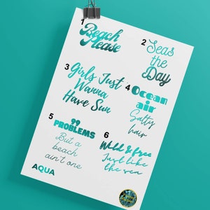 Foil Waterslide Decal Beach Quotes Physical Product - Etsy