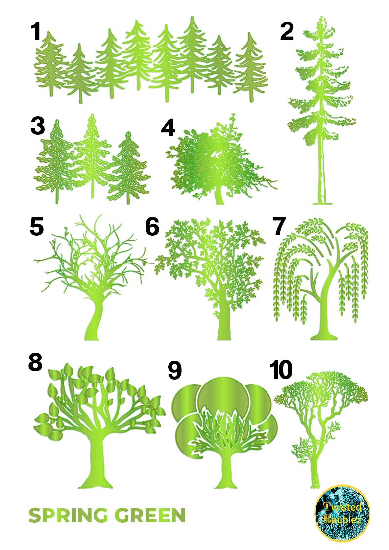 Foil Waterslide Decal - Trees - Flowers & Plants Collection - Physical ...