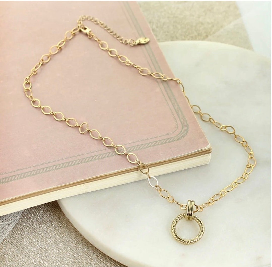 30 Inch Gold Chain With 2 Inch Extension Pin/pendant Holder - Etsy