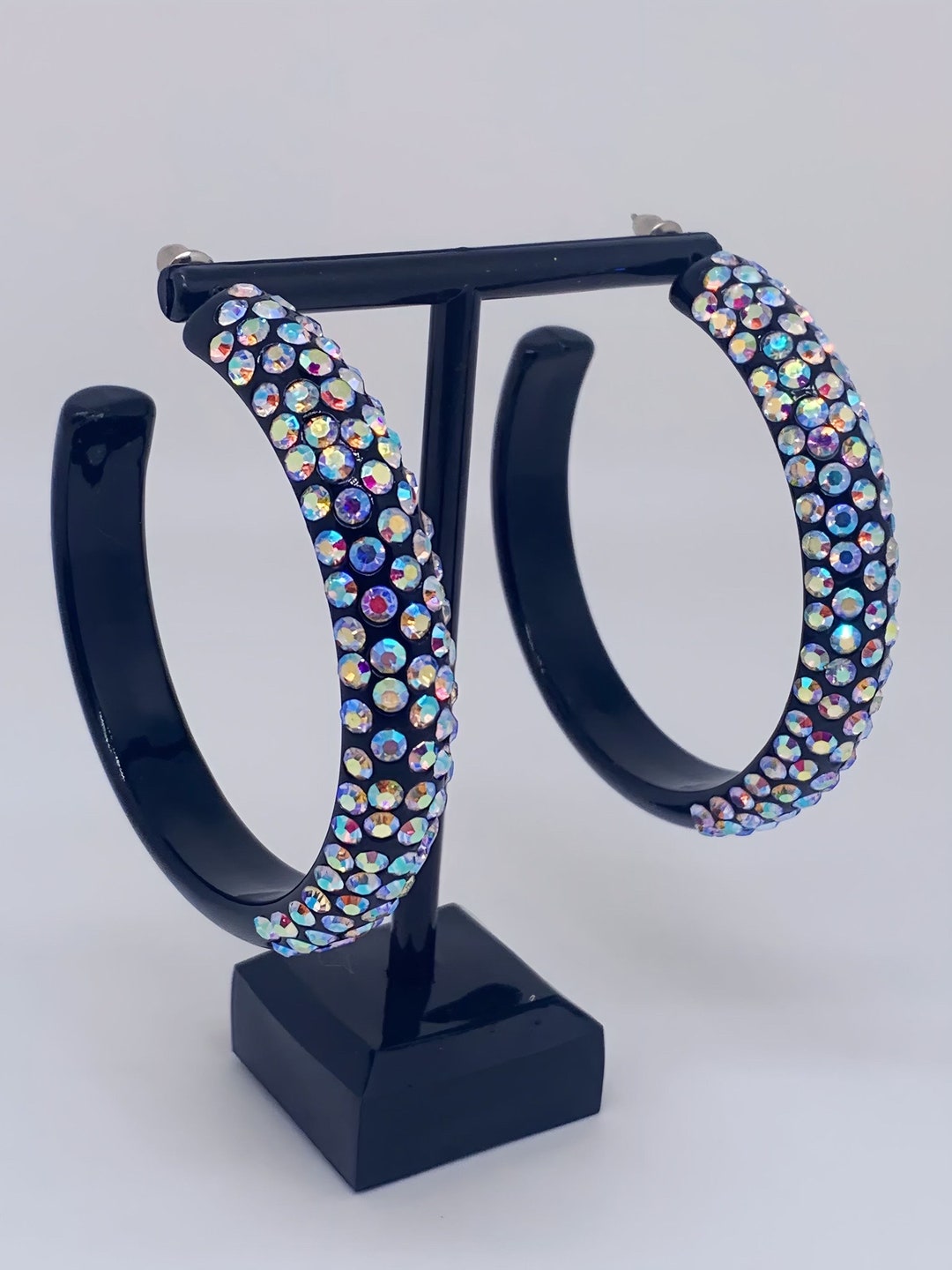 Statement Black Hoops - Etsy