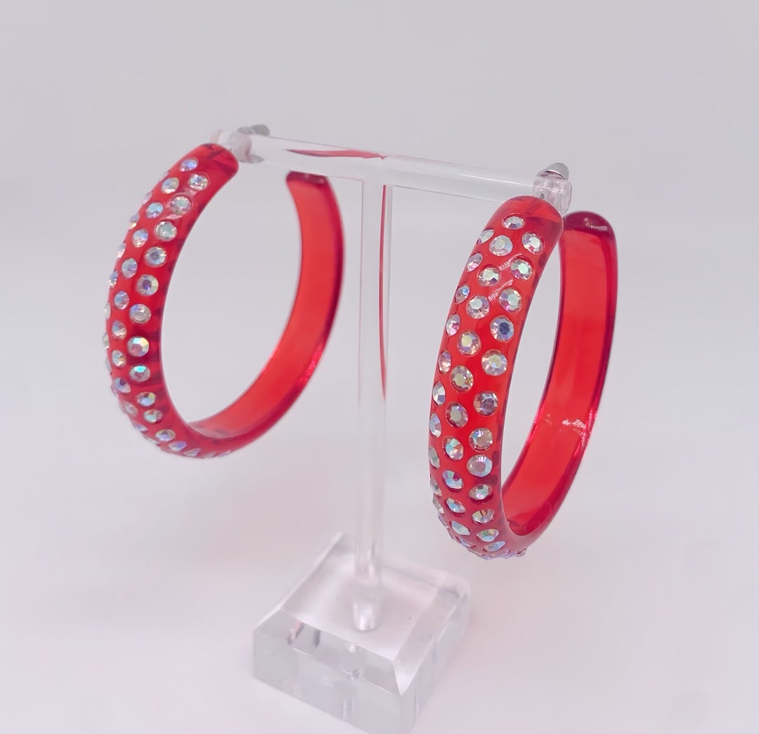 Statement Red Hoops - Etsy