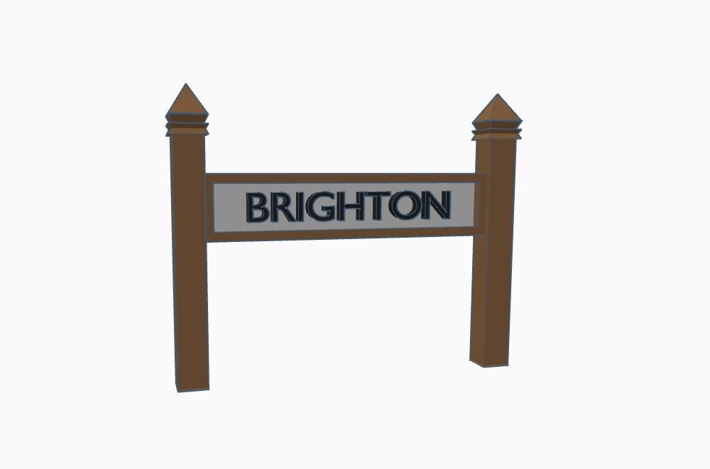 Two Customised Embossed Model Train Station Signs of Your Choice BLACK ...