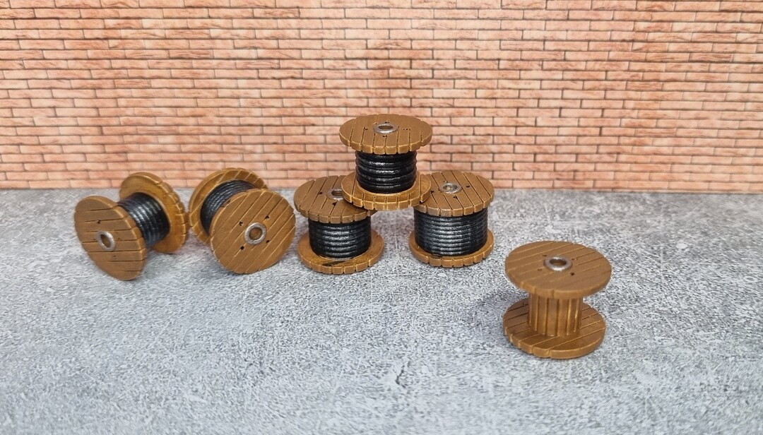 Cable Drum Spool Set of Six OO Gauge 1:76 Scale Model Scenery Railway ...