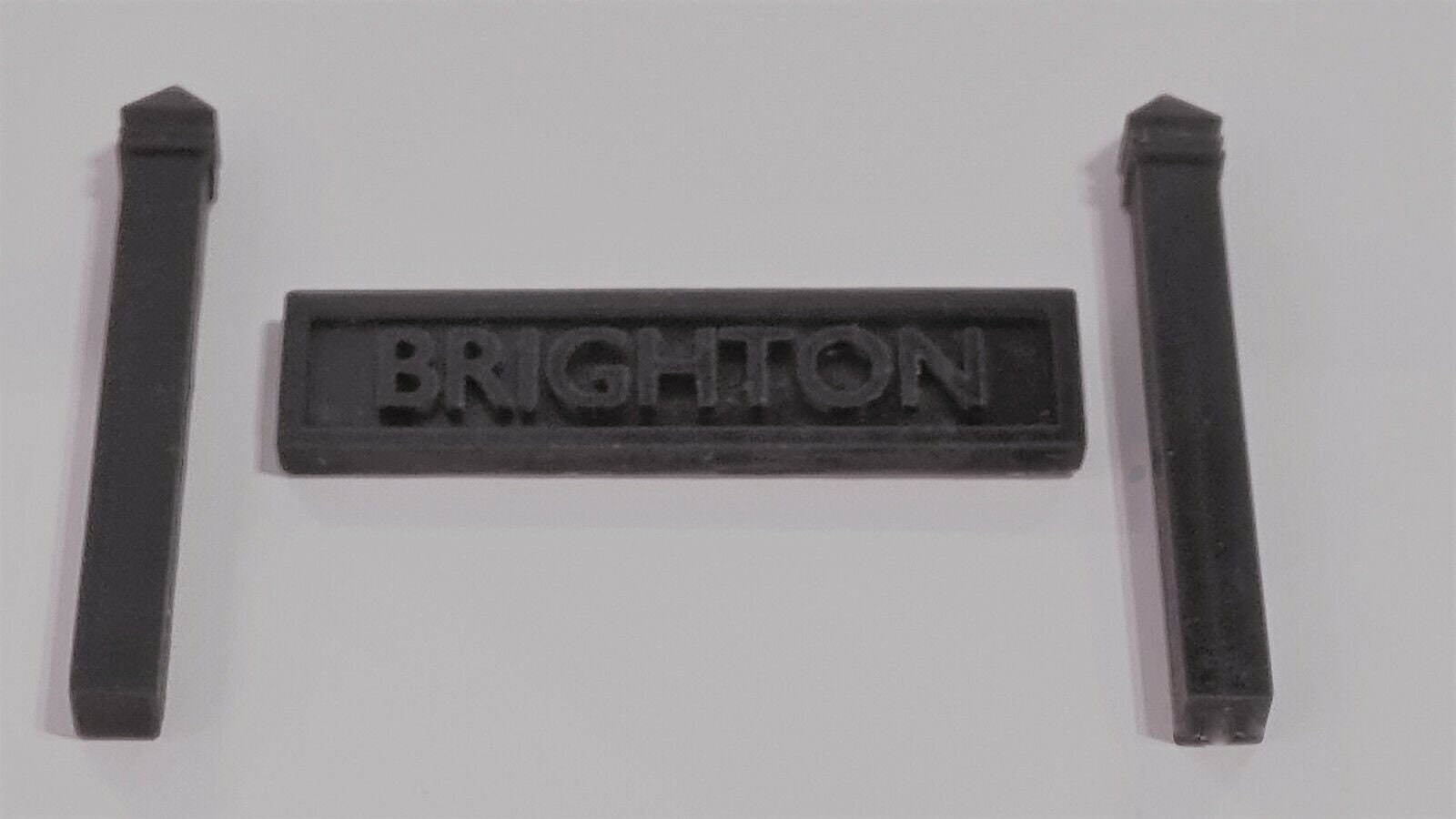 Two Customised Embossed Model Train Station Signs of Your Choice BLACK ...