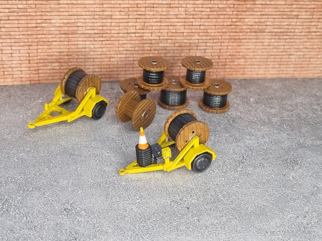 Utility Trailer With Cable Spools OO Gauge 1:76 Scale Model Railway ...