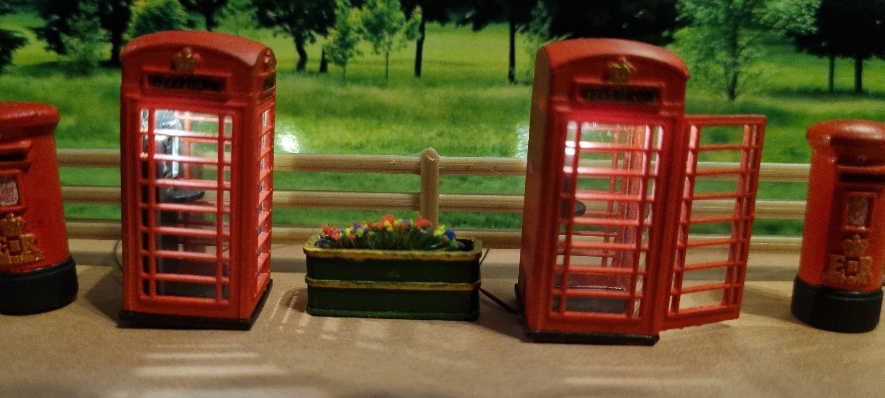 Two K6 Telephone Boxes With Warm White Led's OO Gauge 1:76 Scale Model ...