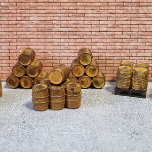 Wooden Style Barrels Full Set OO Gauge 1:76 Scale Model Scenery Railway ...