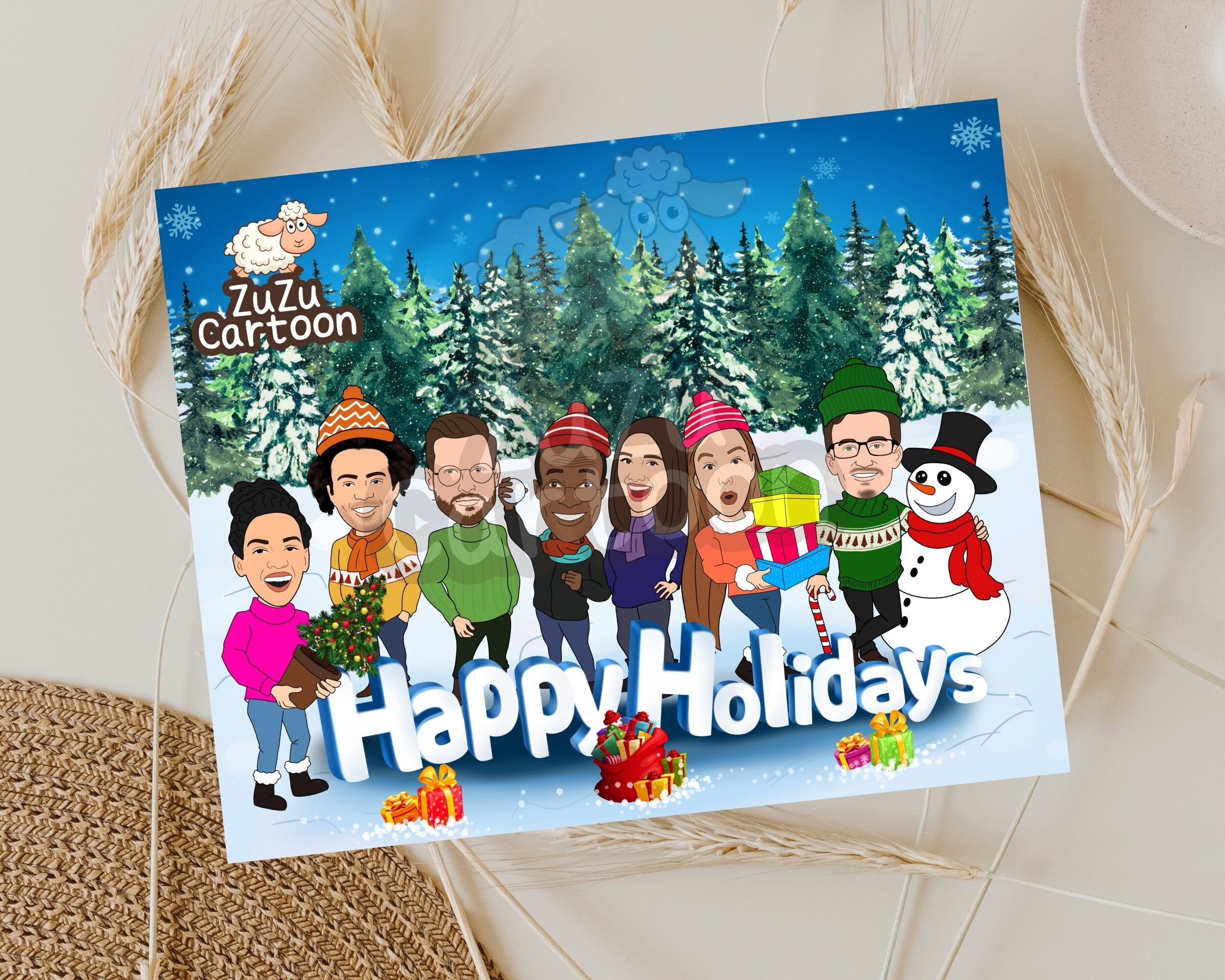 Custom Fun Happy Holidays Caricature Fun Company Group - Etsy Australia