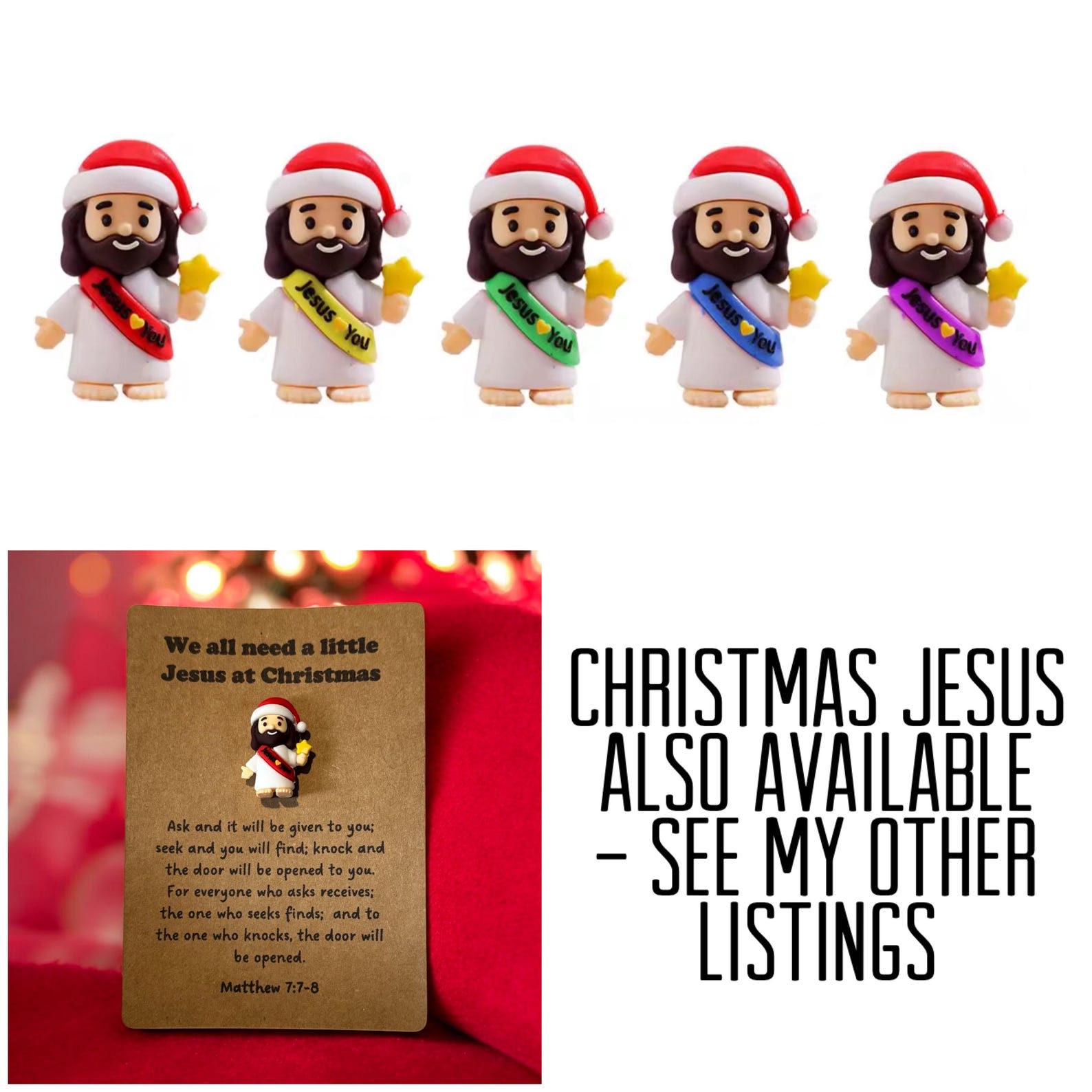 Mini Jesus Figure Little Jesus Pocket Hug Jesus Pocket Prayer Card ...