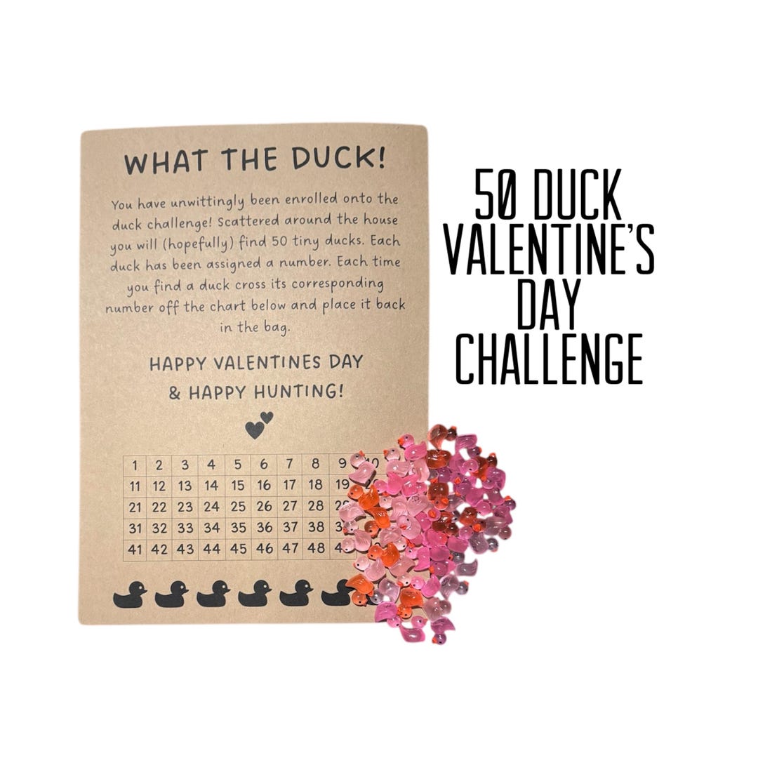 50 Pcs Valentines Duck Challenge Kit, Hide-a-duck Kit, Miniature Duck ...