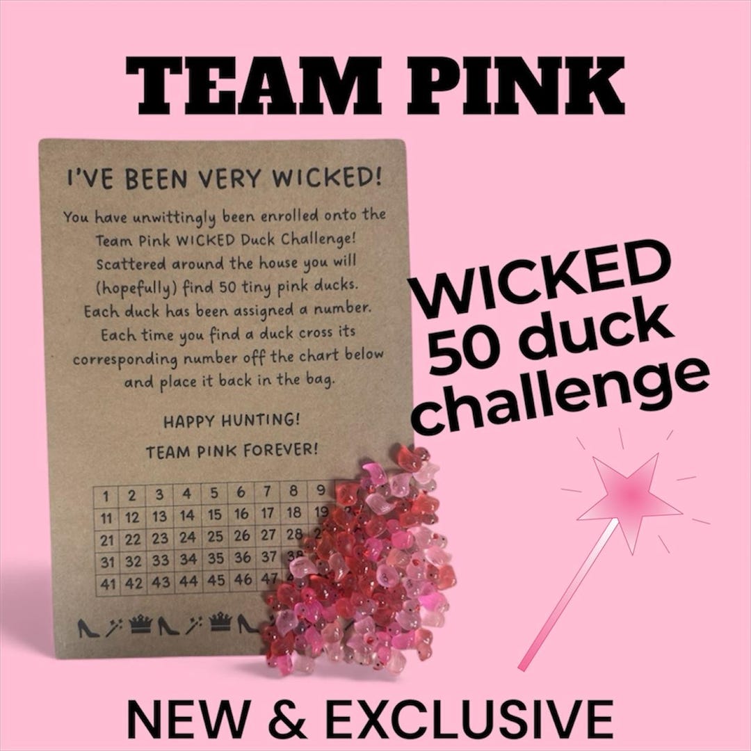 Wicked Elphaba Glinda 50 Duck Challenge, Team Pink, Team Green, 100 ...