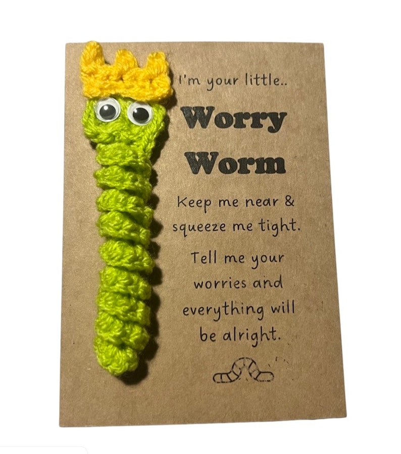 Christmas Worry Worm Pet | Crochet | Handmade | Mental Health | Autism ...