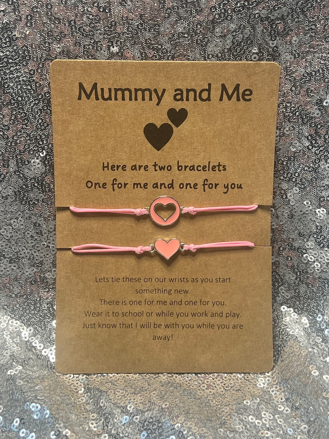 Mummy and Me Daddy and Me Heart Bracelets Matching First Day at School ...