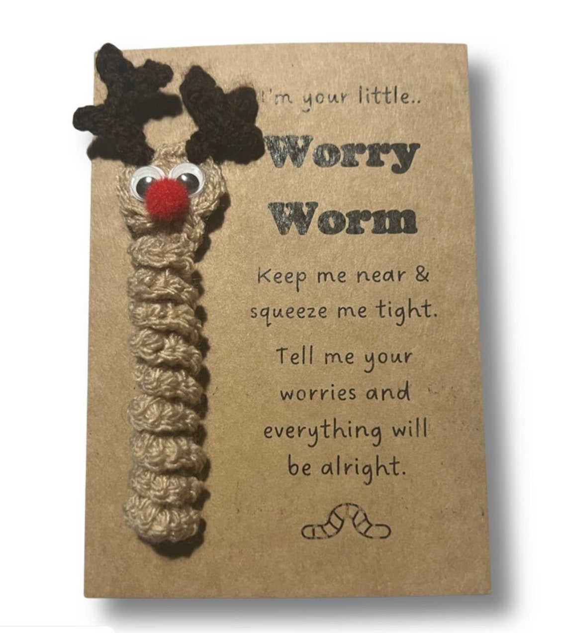 Christmas Worry Worm Pet | Crochet | Handmade | Mental Health | Autism ...