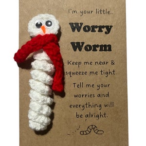 Christmas Worry Worm Pet | Crochet | Handmade | Mental Health | Autism ...