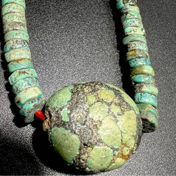 Vintage Huge Green Turquoise Native American Heishi B… - Gem