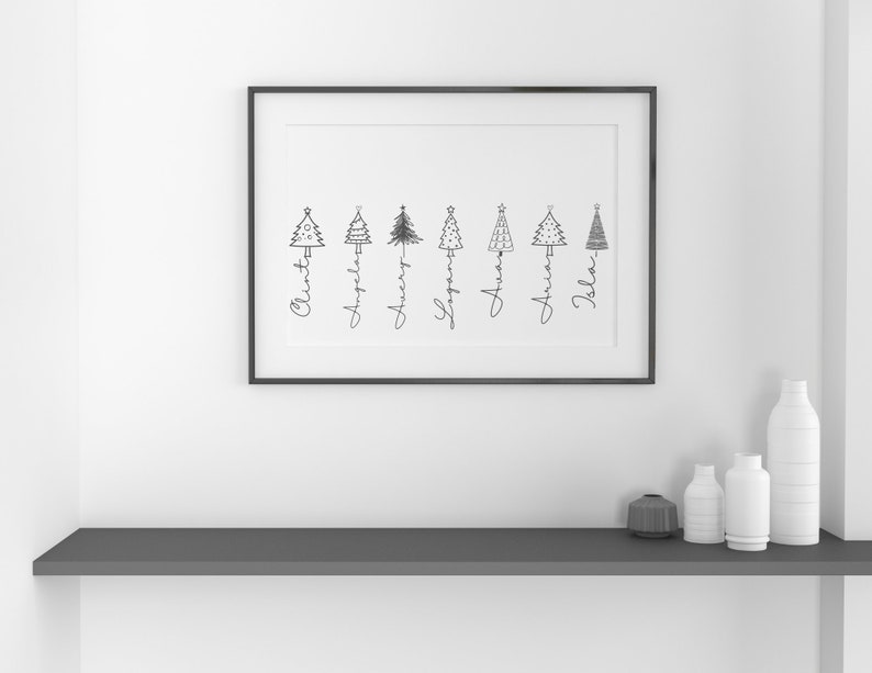 CHRISTMAS Tree Family Name Decor Printable / Digital File Custom Made ...