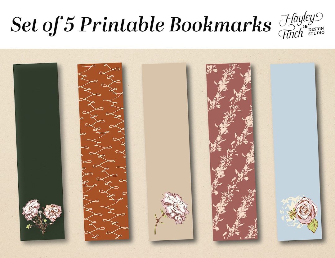 Cottagecore Themed Printable Bookmarks | Book Lover Reading Gifts ...
