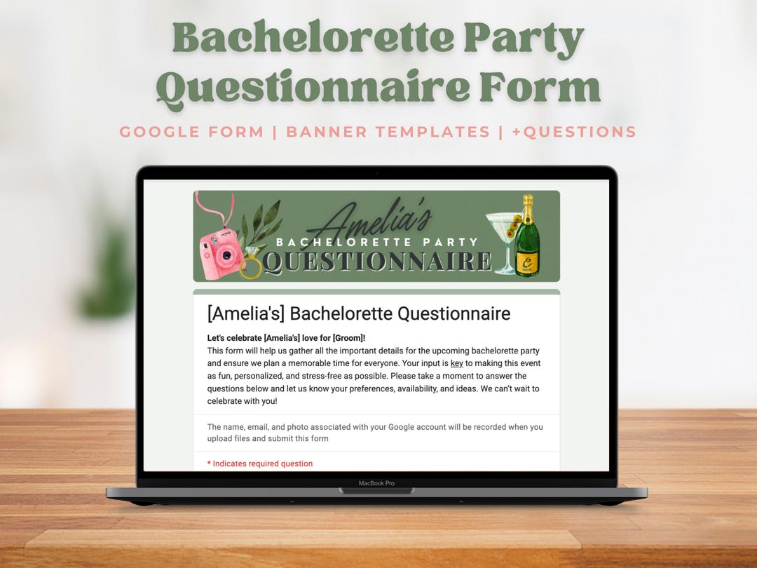 Bachelorette Planning Questionnaire, Editable Party Survey for ...