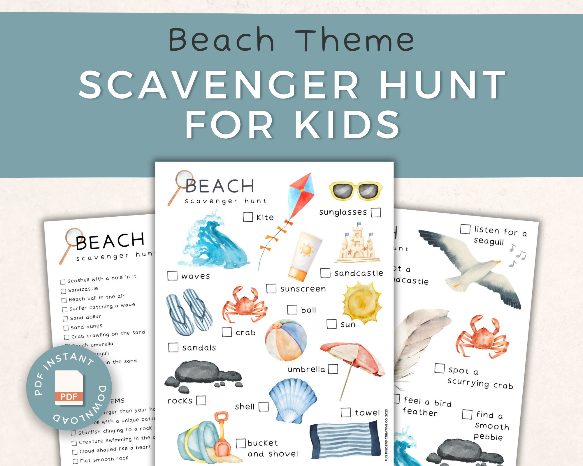 Printable Outdoor Scavenger Hunt PDF Summer Party Game Ideas - Etsy