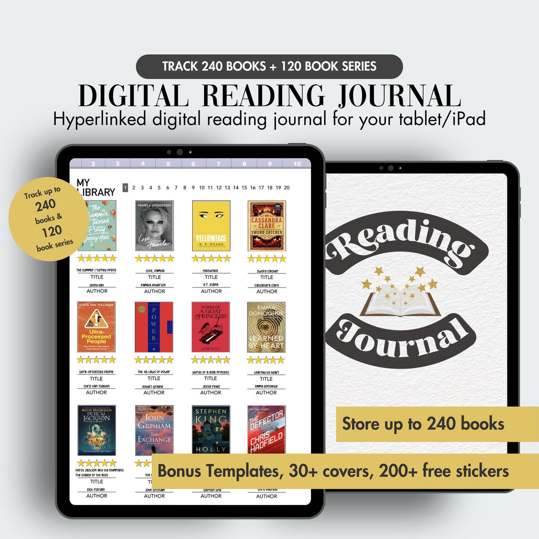 Digital Reading Journal, Digital Reading Planner, Reading Tracker, Book ...