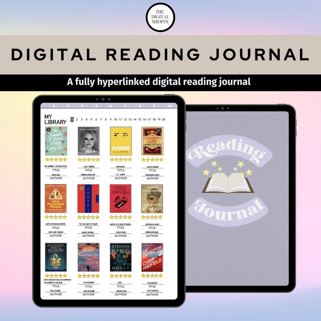 Digital Reading Journal, Digital Reading Planner, Reading Tracker, Book ...