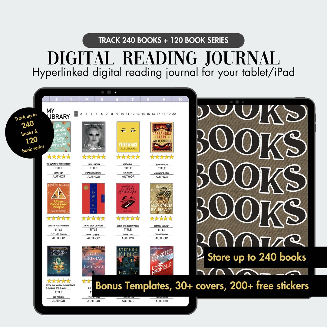 Digital Reading Journal, Digital Reading Planner, Reading Tracker, Book ...