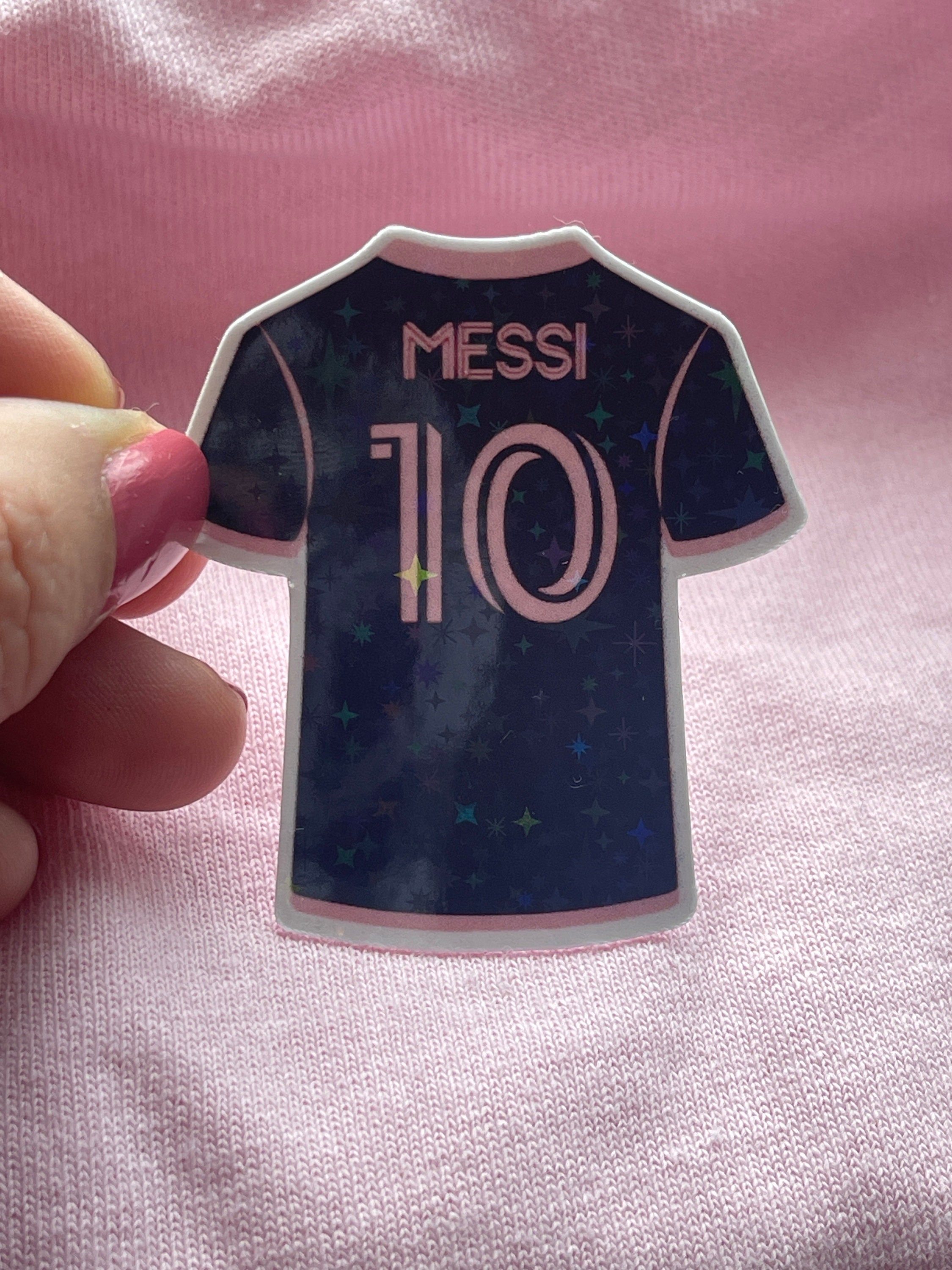 Messi Jersey Holographic Sticker - Etsy